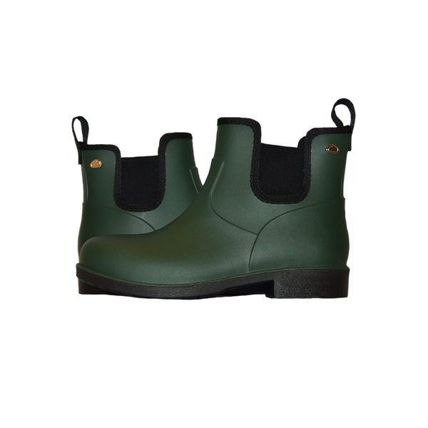 George Chelsea Green & Black Gumboot – Silver Lining Gumboots | Ladies ...