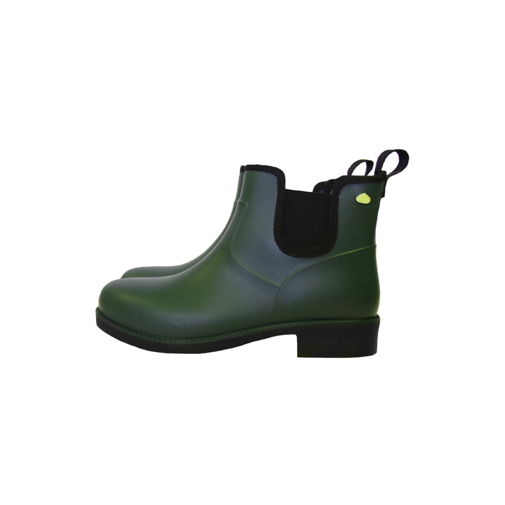 George Chelsea Green & Black Gumboot – Silver Lining Gumboots | Ladies ...